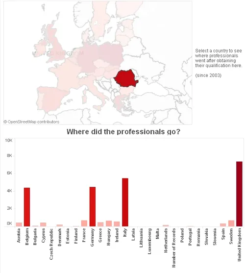 Unde au plecat profesioniştii României? Harta care arată unde au ajuns ...